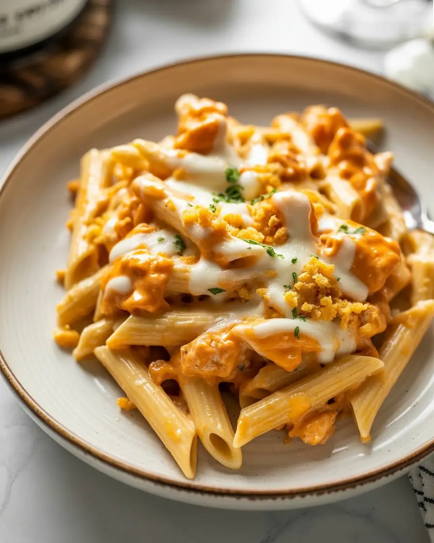 Cheesy Buffalo Chicken Alfredo Penne