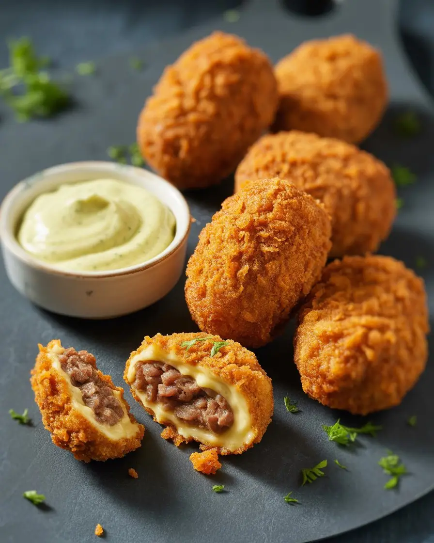 Spicy Garlic Beef Croquettes With Crispy Golden Crust